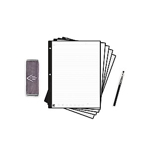 Rocketbook Smart Filler Paper Starter Pack | Lined Wide Ruled Reusable Notebook, (8.5" x 11"), Scannable Binder Paper - Write, Erase, Reuse, 18 Leaf Sheets, 1 Pilot Frixion Pen, and 1 Microfiber Cloth