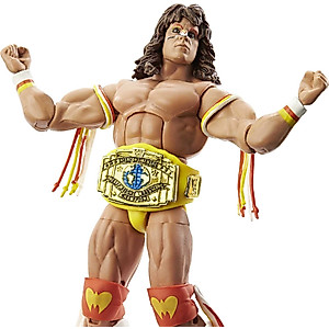WWE Mattel Ultimate Warrior Royal Rumble Elite Collection Action Figure with Authentic Gear & Accessories, 6-in Posable Collectible Gift for Fans Ages 8 Years Old & Up,Multicolor
