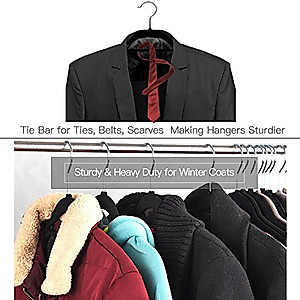 Ommani Velvet Hangers, Non Slip Clothes Hangers Heavy Duty Durable Space Saving with 360 Degree Swivel Chrome Hook Accessory Bar, Velvet Suit Hangers for Coat Skirt Shirt Pants Dress - 20 Pack Black