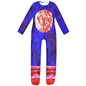 wrigcddy Halloween The Animal Costume For Boys Cosplay Kids Cartoon Blood Jumpsuit Gloves Mask Outfit Dress Up (Blue, 6 Years)