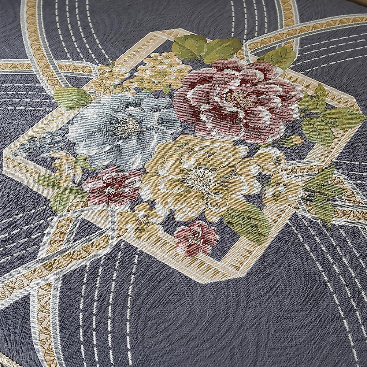 vctops Luxury Floral Jacquard Armrest Covers with Ruffled Non-Slip Super Soft Chenille Armchair Slipcovers for Dogs Cats Pet Loveseat Recliner Leather L Shaped (Grey,14"x28")