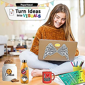 PAPERVISUAL 30 Printable Sticker Paper for Inkjet Printer - Matte White Waterproof Sticker Printer Paper - 8.5 x 11 Inches, Thick, Smudge Proof, Jam Tear Resistant - Inkjet & Laser Printer compatible