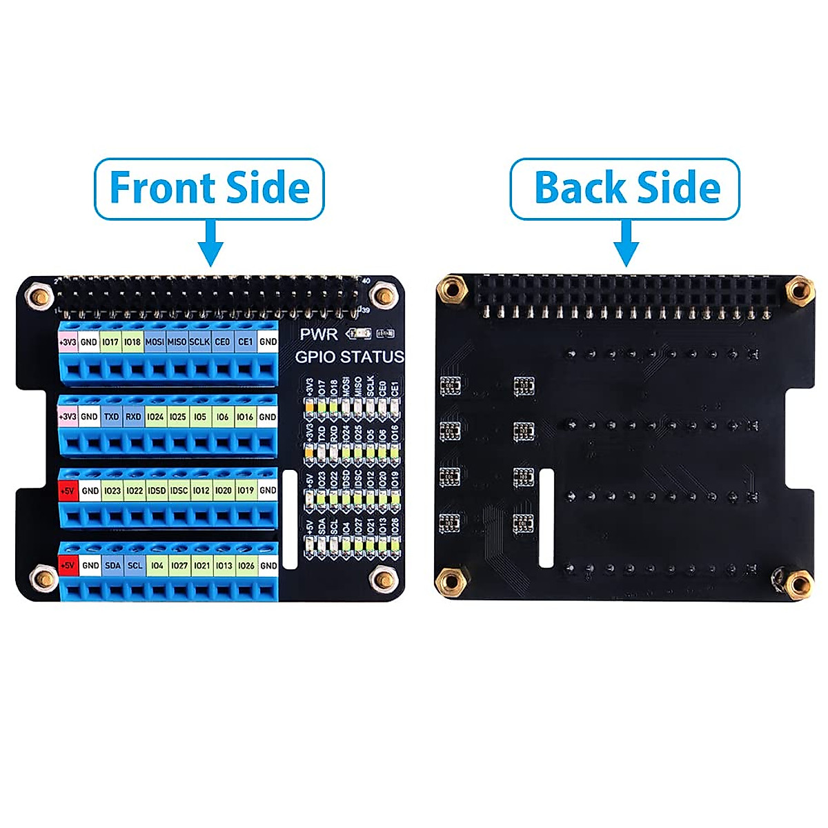 GeeekPi GPIO Screw Terminal Block Breakout Board HAT for Raspberry Pi, GPIO Expansion Board Breakout Module with GPIO Status LED for Raspberry Pi 4B/3B+/3B/2B/B+/Pi Zero W/Pi Zero 2 W