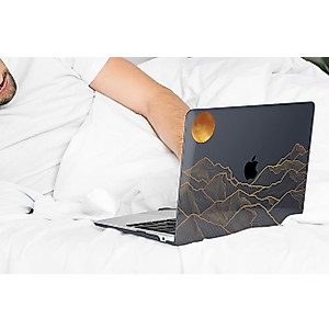 DONGKE Compatible with MacBook Air 13 inch Case 2021 2020 2019 2018 Release A2337 M1 A2179 A1932 with Retina Display Touch ID, Plastic Hard Shell & Keyboard Cover - Abstract Mountain