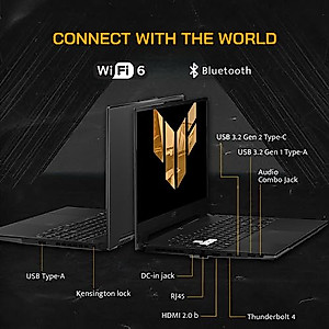 Asus TUF F15 15.6'' WQHD 144Hz Gaming Laptop, Intel 12th Core i7-12650H, NVIDIA GeForce RTX 3050 Graphics, 64GB DDR5 RAM, 2TB PCIe SSD, Backlit Keyboard, Win 11, Black, 32GB USB Card (Renewed)