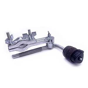 TUOREN Cymbal L-Arm Rod with Bracket Holder Extension Arm Attachment, Cymbal Boom Arm with Drum Set Mounting Clamp, Cymbal Stand Clamp with Boom Arm for Drum Set Accessories Silver