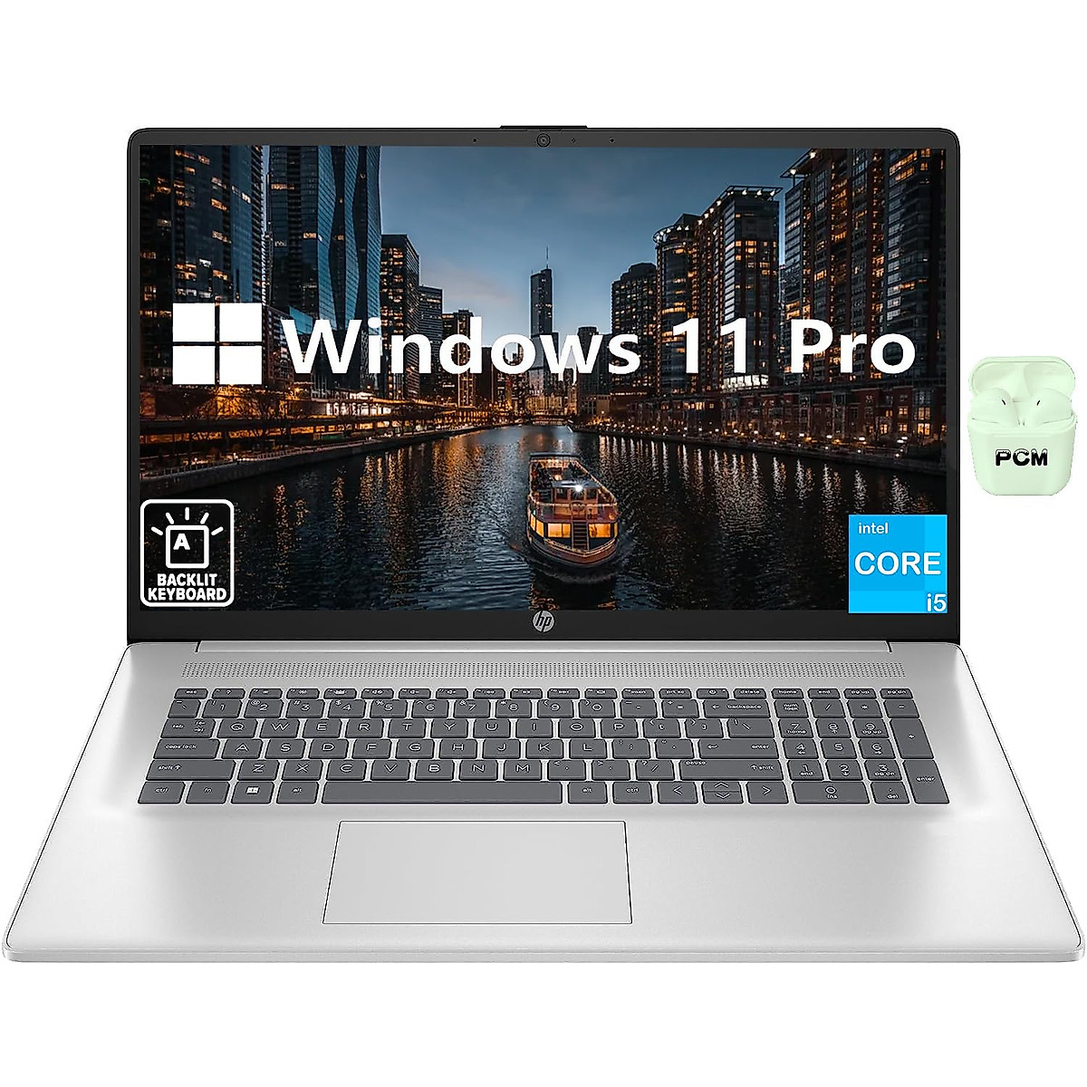 HP Business Laptop, FHD 17.3 Inch Laptop, Intel i5-1335U(Beat i7-1255U), 16GB RAM, 1TB SSD, Windows 11 Pro, Backlit Keyboard, Silver, PCM