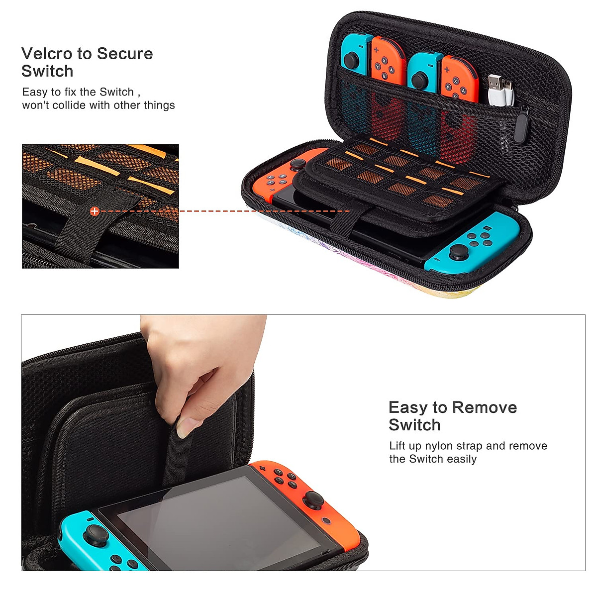 Vimorco Nintendo Switch OLED Case, Nintendo Switch Case, Carry Case for Nintendo Switch, Switch Travel Case for Girls Boys with 16 Game Card Slots, Hard Shell Cover for Console Games & Joy-Con, Sloth