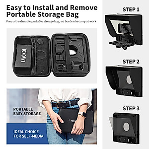 Professional Teleprompter for iPad Smartphone Tablet 11 inches for DSLR Camera w/Remote APP Control, Splitter Glass for Wide Angle Video Recording Vlogging Live Streaming,w/Portable Carry Case
