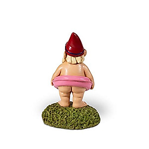 Kwirkworks Funny Garden Gnome - Flamingo Pool Float Lawn Statue Figurine - Fun Gift