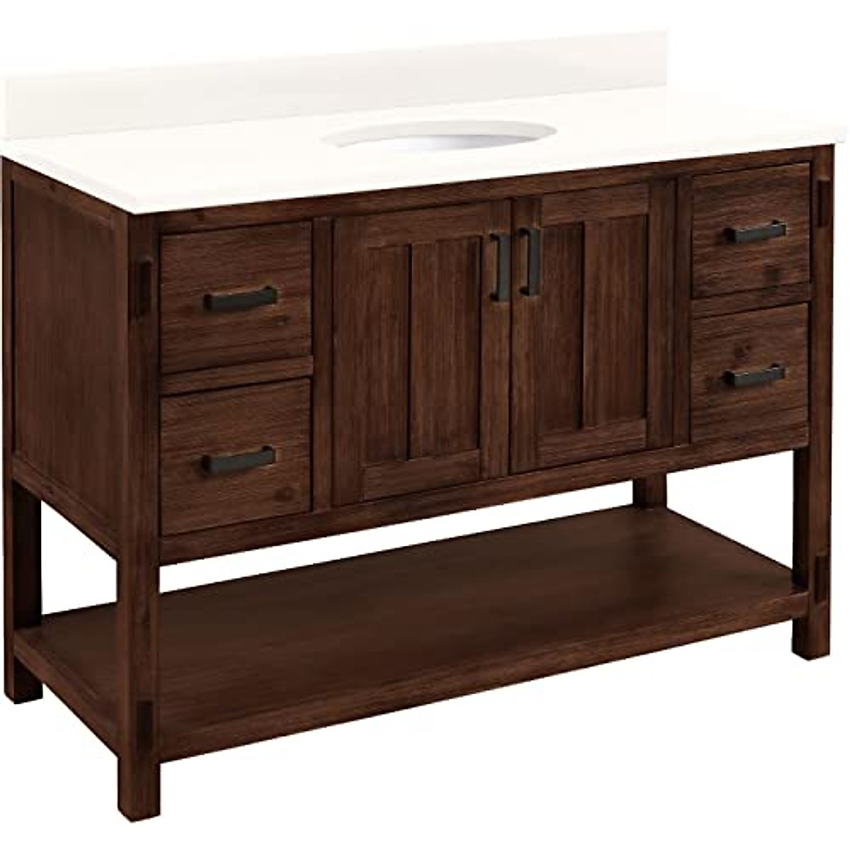 Signature Hardware 953310-48-UM-0 Morris 48" Free Standing Single Vanity Set with Wood Cabinet, Vanity Top, and Oval Undermount Sink
