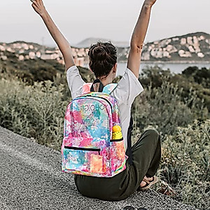 LEDAOU Mesh Backpack for Kids Girls Semi-Transparent Mesh School Backpack Bookbag Lightweight Casual Daypacks for Beach Gym Travel (Tie Dye Orange)