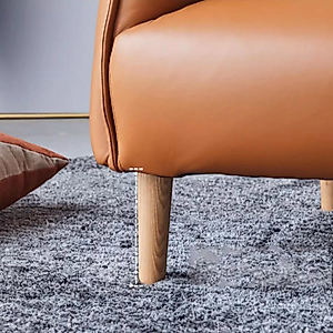 Couch for Living Room Leather Sofa Modern Minimalist Solid Wood Sofa Chair Nordic Small Apartment Living Room Light Luxury Single Sofa Samll Sofa