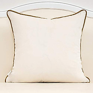 Alerfa White Geometric Gold Leather Striped Throw Pillow Covers 18x18 Inch, Luxury European Cushion Cases Decorative Pillows for Couch Living Room Bedroom 45 x 45cm