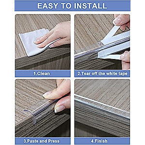 Baby Proofing, Edge Protector Strip Clear, Silicone Soft Corner Protectors with Upgraded Pre-Taped Strong Adhesive, 6.6ft(2M) for Sharp Corners of Cabinets, Tables, Drawers