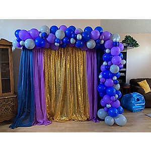 WISPET Gold Sequin Backdrop Curtains 1 Panel 8FTx8FT Glitter Gold Photo Backdrop Drapes Party Wedding Baby Shower Curtain Sparkle Photography Background