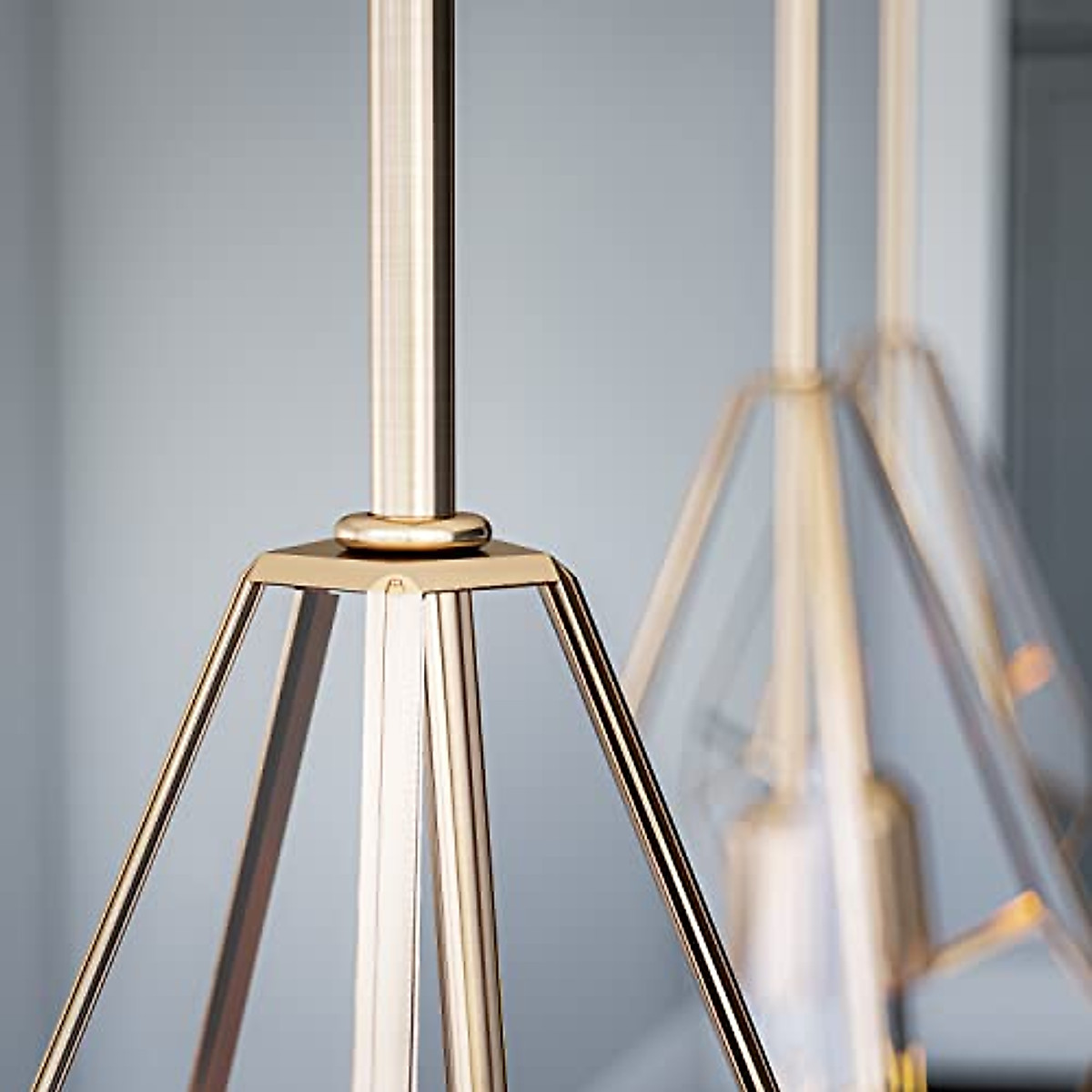 Kenroy Home 93891BAM Gemma 1 Light Pendant with Clear Glass with Burnished Antique Metal Finish, Rustic Style, 14" Height, 9.438" Width, 9.438" Depth