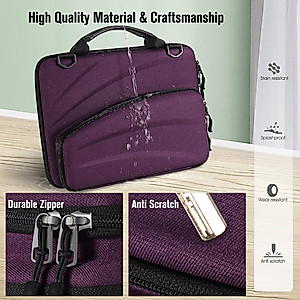 FINPAC 11-11.6 Inch Chromebook Sleeve Case - Protective Briefcase Shoulder Bag with Accessory Pouch for Up to 11.6" Laptop Notebook Ultrabook, Purple
