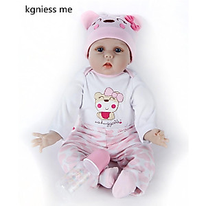 kgniess me Lifelike Reborn Baby Dolls - 22 Inches Realistic Reborn Girl Doll Soft Vinyl Newborn Baby Doll That Look Real, Best Toy for Kids Ages 3+