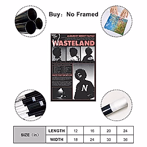 YGULC Brent Poster Faiyaz Wasteland Music Album Cover Canvas Poster Bedroom Decor Sports Landscape Office Room Decor Gift Unframe: 12x18inch(30x45cm)