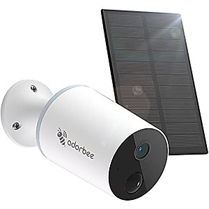 Security Cameras Wireless Outdoor with Solar Panel: 1080p WiFi Camera Rechargeable Battery Powered Night Vision for Home Outside Video Surveillance System Works with Adorcam App