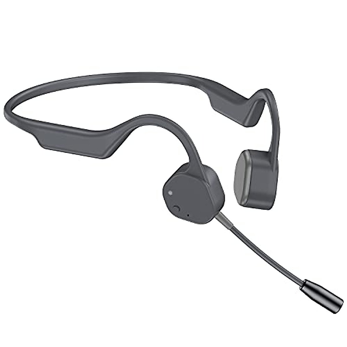 VIDONN Bone Conduction Headphones with Mic, Bluetooth Headset with Noise-Canceling Boom, Open-Ear Headphones for Home Office Education Business Trucker Online Teaching/Learning