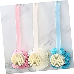 FOMIYES 3Pcs Bath Brush Shower Back Scrubber Scalp exfoliator Brush Body Scrub Sponge Shower Brush for Body Cleaning Tools face Sponge Long Handle Back Brush Back Bath Tool Body Clean Tool