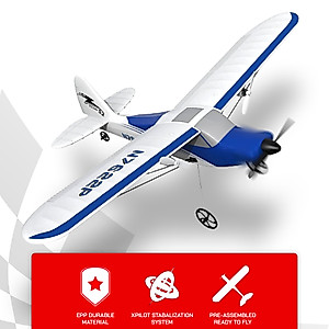 VOLANTEXRC Sport Cub S2 Remote Control Airplane with Gyro Stabilization System and Powerful Over Grade Motor System for Beginners, Blue