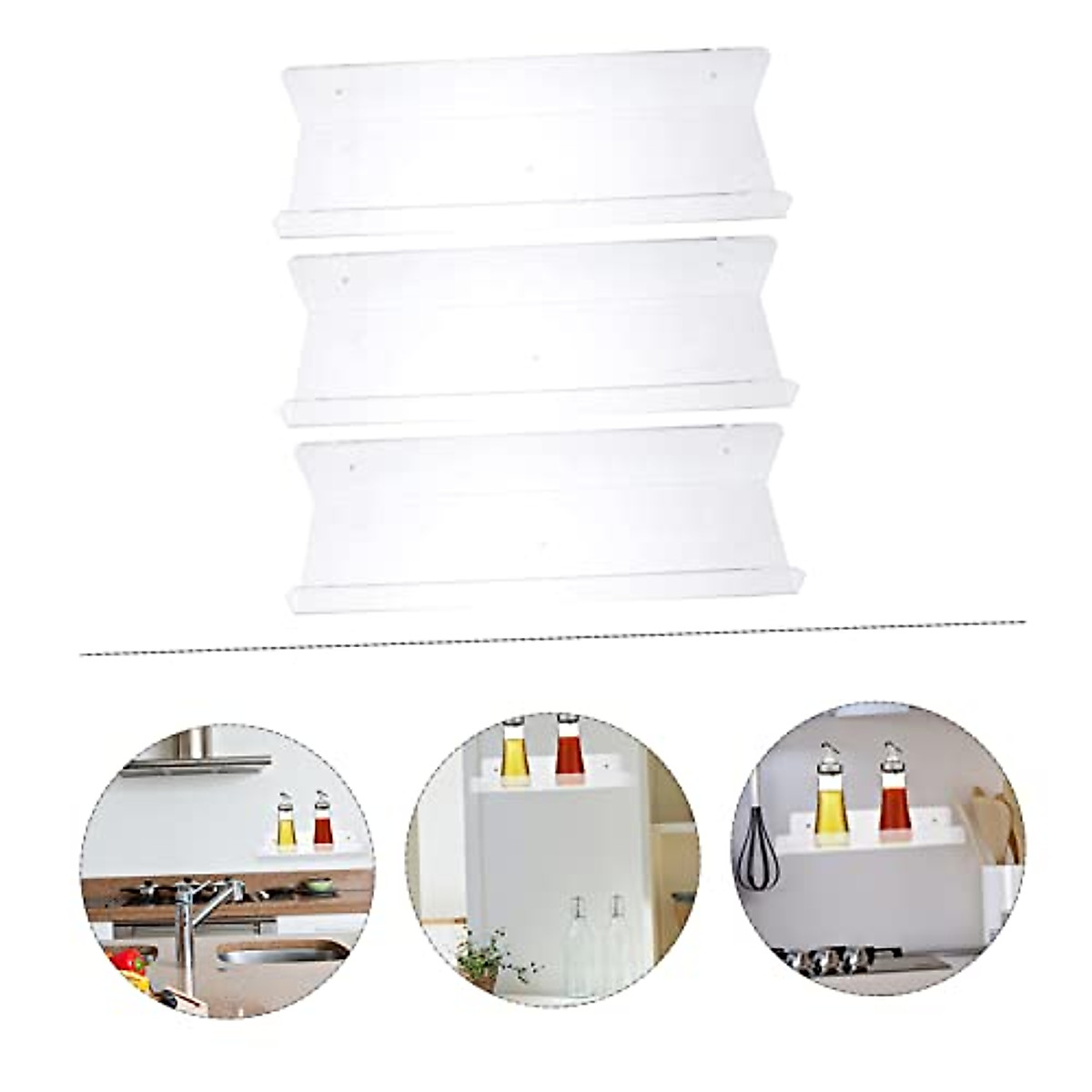 HOLIDYOYO 3pcs Shelf Storage Shelves Wall Mounted Hanging Rack Play Mats for Floor Wall Bookshelves Multifunctional Storage -Mounted Mounted Acrylic Rack Plastic