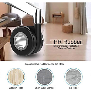 Office Chair Caster Wheels (Set of 5) Safe for All Floors Including Hardwood Double Wheels Style with Screwdriver Heavy Duty 650 lbs Total Capacity