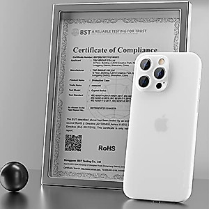 memumi [Upgraded Version for iPhone 14 Pro Ultra Thin Case, Lightweight PP Matte Finish Coating Slim for iPhone 14 Pro 2022 Phone Case Smooth Grip with 0.3 mm Minimalist Design Semi-Transparent White