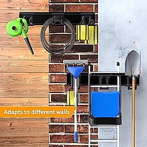 Dobures Garage Storage Rack, Tool Storage Rack, Garage Organizer Wall Mounted Storage System, Heavy duty hooks, 6 Hooks, Rack for Tools, Chairs,Max Load 600lbs