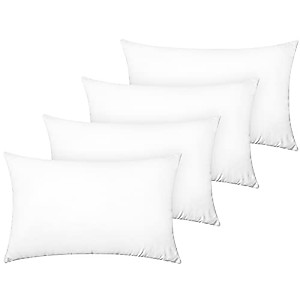 YIYEA 100% Brushed Microfiber Pillow Cases Standard Size Set of 4, 1800TC Super Soft Bed Pillowcases with Envelope Closure, Wrinkle, Fade and Stain Resistant, 20x26 Inches (Standard, White)