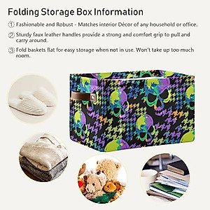 Skulls Storage Basket Bins Decorative Toy Organizer Bins Laundry Hamper Baskets with Handles for Office Bedroom Clothes Bedroom Living Room,1 pcs