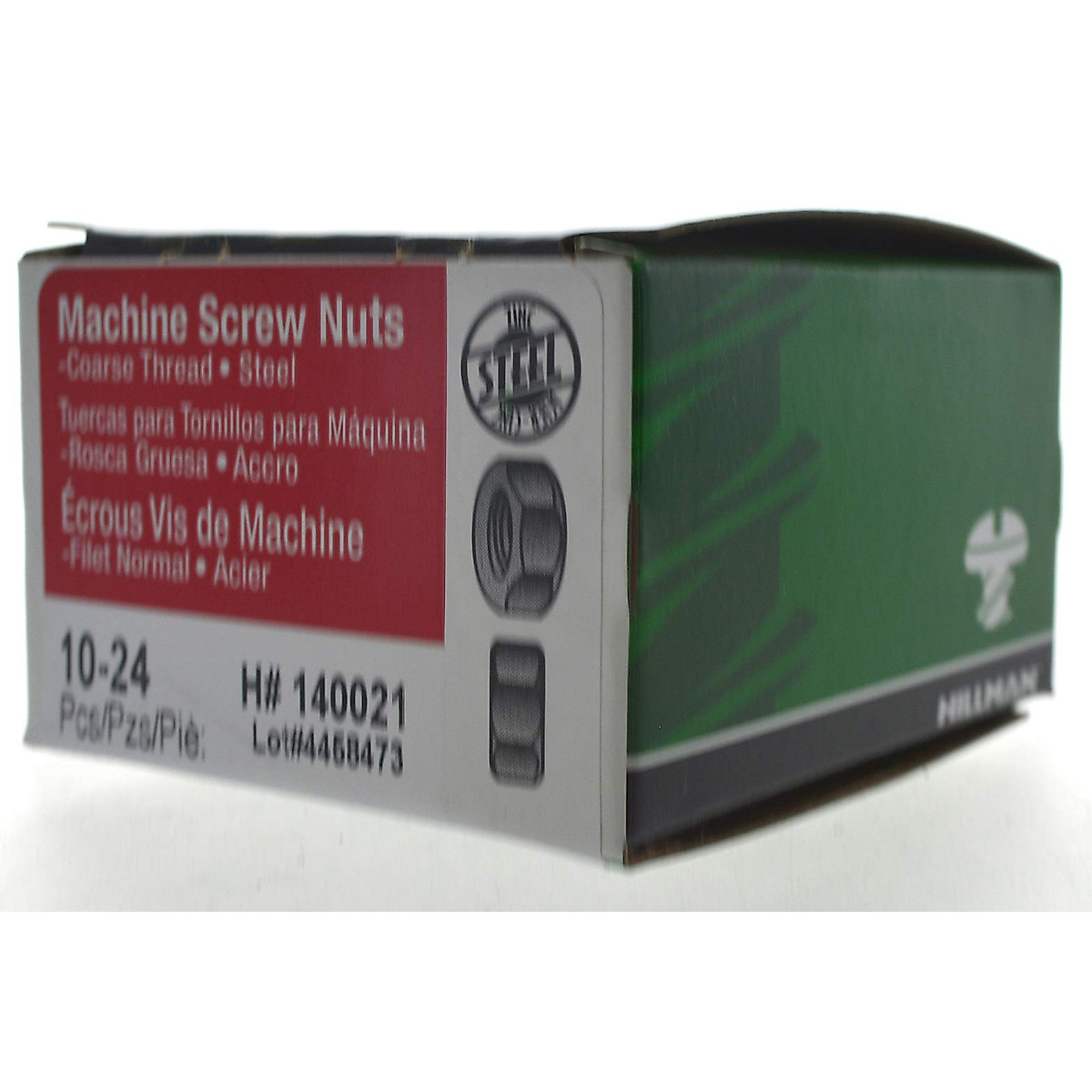 Hillman 140021 Hex Machine Screw Nut,10-24,100-Pack, zinc