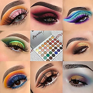 Impress You Eyeshadow Palette, Highly Pigmented 35 Shades Matte and Shimmers Makeup Palette, Blendable Long Lasting Waterproof Eye Shadow, No Flaking, Little Fall Out, Stay Long, Hard Smudge, Cruelty- Free Makeup Pallet, Full Face Eye Make Up for Beginner