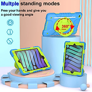 iPad 9th/8th/7th Generation Case for iPad 10.2 Inch Case with Pencil Holder,iPad Case Compatible with iPad 10.2 Inch 2021/2020/2019 Shock Resistant Rugged Case iPad Kids Case with 360° Swivel Stand