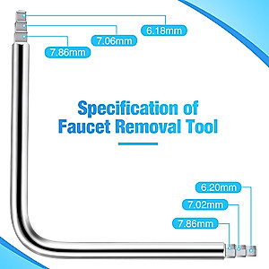 Enhon Faucet Seat Wrench, Compatible with Danco 80439 Faucet Removal Tool, For Use to Install Faucet Compression Seats, Hex or Square Steel Faucet Seats Tool, 2 Sided Wrench Configuration