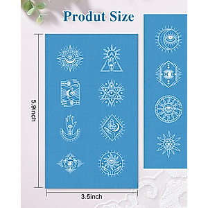 Puocaon Silk Screen Stencils for Polymer Clay, 6 Pcs Boho Evil Eye Silk Screen for Polymer Clay Jewelry, Mysterious Polymer Clay Tools for Jewelry Making, Unique Polymer Jewelry Making Supplies