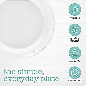 PLASTICPRO 200 Count Disposable 9 Inch White Plastic Dinner Plates large