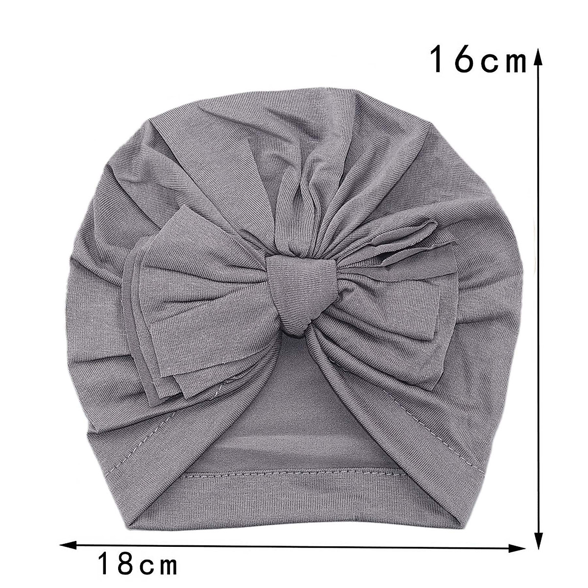 Bestjybt 6 Pcs Baby Turban Knot Hats Infant Toddler Hospital Hat Cotton Head Wrap (Big Bow) Multicolor