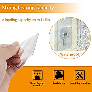 8-Set Adhesive Screws Wall Mount Hanging Nails No-Trace No Drilling Stick-on Sticky Screw with 3 Different Size Screw for Bathroom Kitchen Storage Room Tile Wall Shower Room