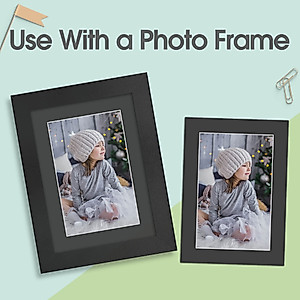 Golden State Art Pack of 25, Acid-Free Black Pre-Cut 5x7 Picture Mat for 4x6 Photo with White Core Bevel Cut Frame Mattes