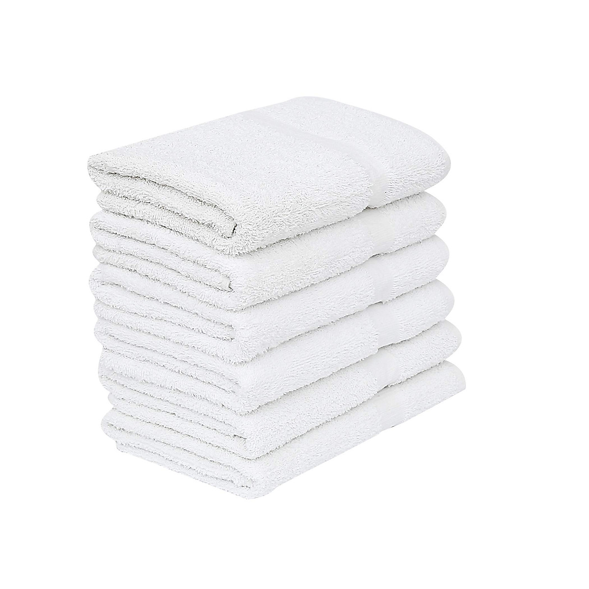 GOLD TEXTILES 60 White Economy Bath Towels Bulk (24x48 Inch) Cotton Blend for Softness-Commercial Grade Easy Care