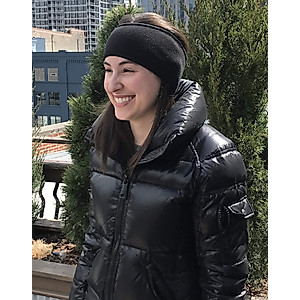 N'Ice Caps Kids Fleece Headbands 2-Pack | Stretchy | Full Ear Coverage Boys Girls (Black/Charcoal Grey Pack, One Size Fits 4-16 Years)