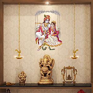 Rangoli Large Wall Sticker Multicolor Vinyl 50 or 70 CM Pack of 2