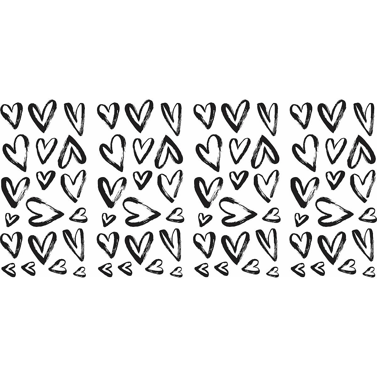 RoomMates RMK4884SCS Black Sketchy Hearts Peel and Stick Wall Decals