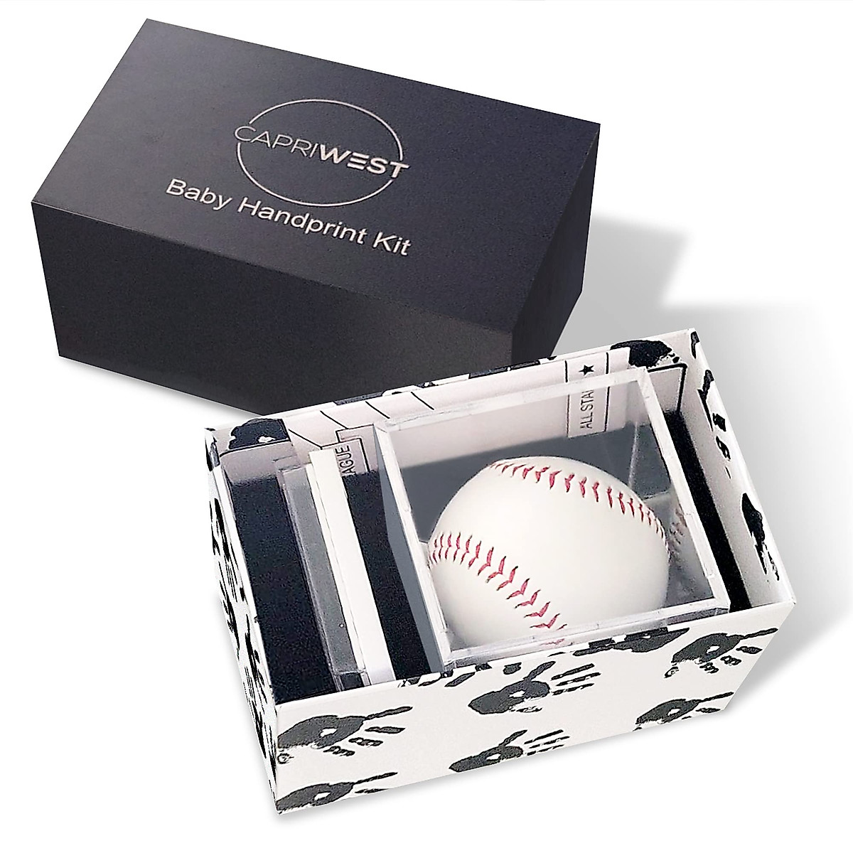 Baby Hand and Footprint Kit - Baby Handprint Footprint Keepsake Kit - Baseball Handprint Kit - Ink Pad- Unique Gifts for Expecting Parents Milestone Baby Shower Boy Girl Newborn