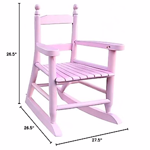 Pvillez Kids Rocking Chair for Toddlers, Childs Rocker Chair, Wooden Rocking Lounge Chairs for Girl Boy Indoor Outdoor Features Classic Rocker Design and Hardwood Construction