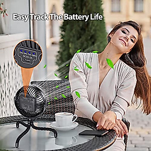 AMACOOL 10000mAh 7 inch Battery Operated Clip on Fan Rotatable USB Fan for Baby Stroller Outdoor Camping Tent Beach Treadmill Car Golf Cart